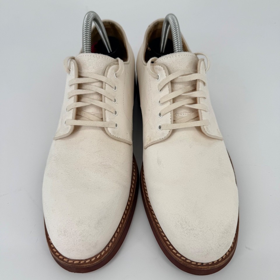 Polo Ralph Lauren Mens White Suede Buck Derby Shoes Cream Brick Sole 8. ...