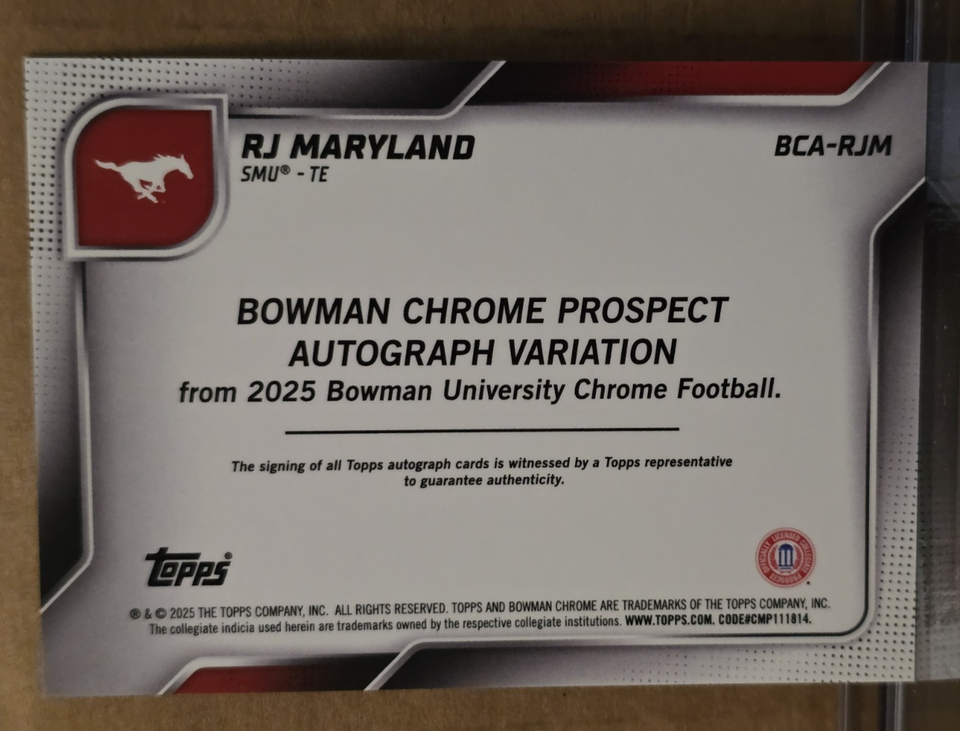 RJ Maryland 2025 Bowman BLUE MINI DIAMOND REFRACTOR AUTO /150 #BCA-RJM ...