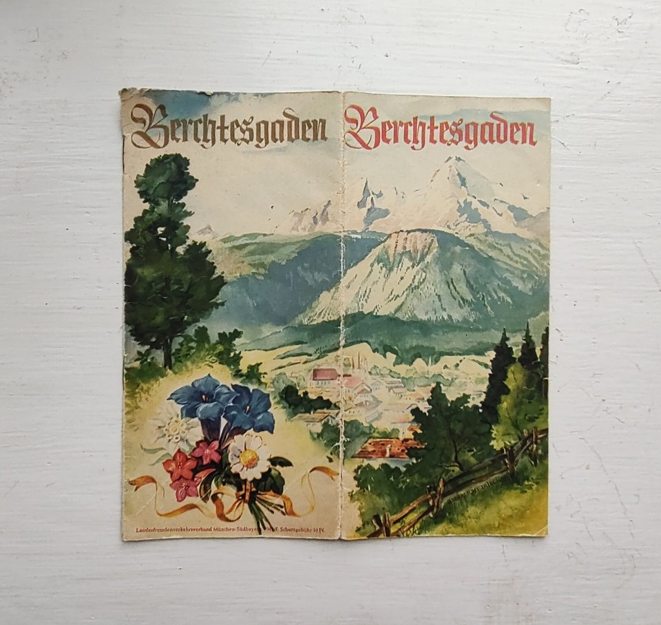 RARE berchtesgaden WW2 nazi document color map brochure tourist ...