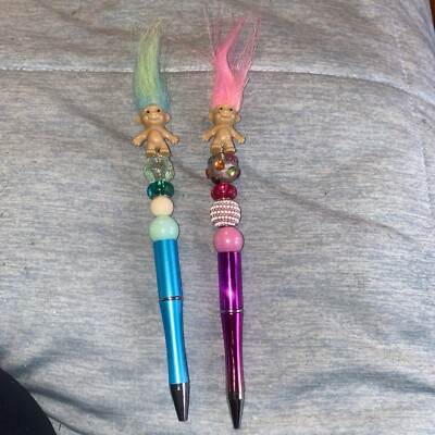 (2) Troll Doll Beaded Refillable Pen | eBay