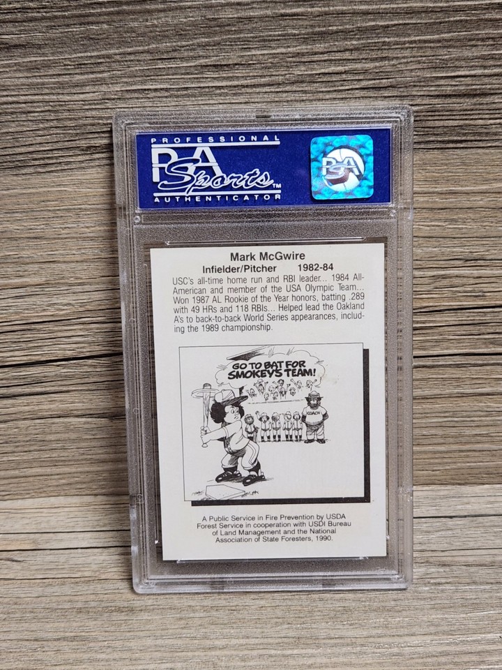 1990 Mark Mcgwire USC Trojans Smokey Bear Graded PSA Mint 8 RC 1982-84 ...