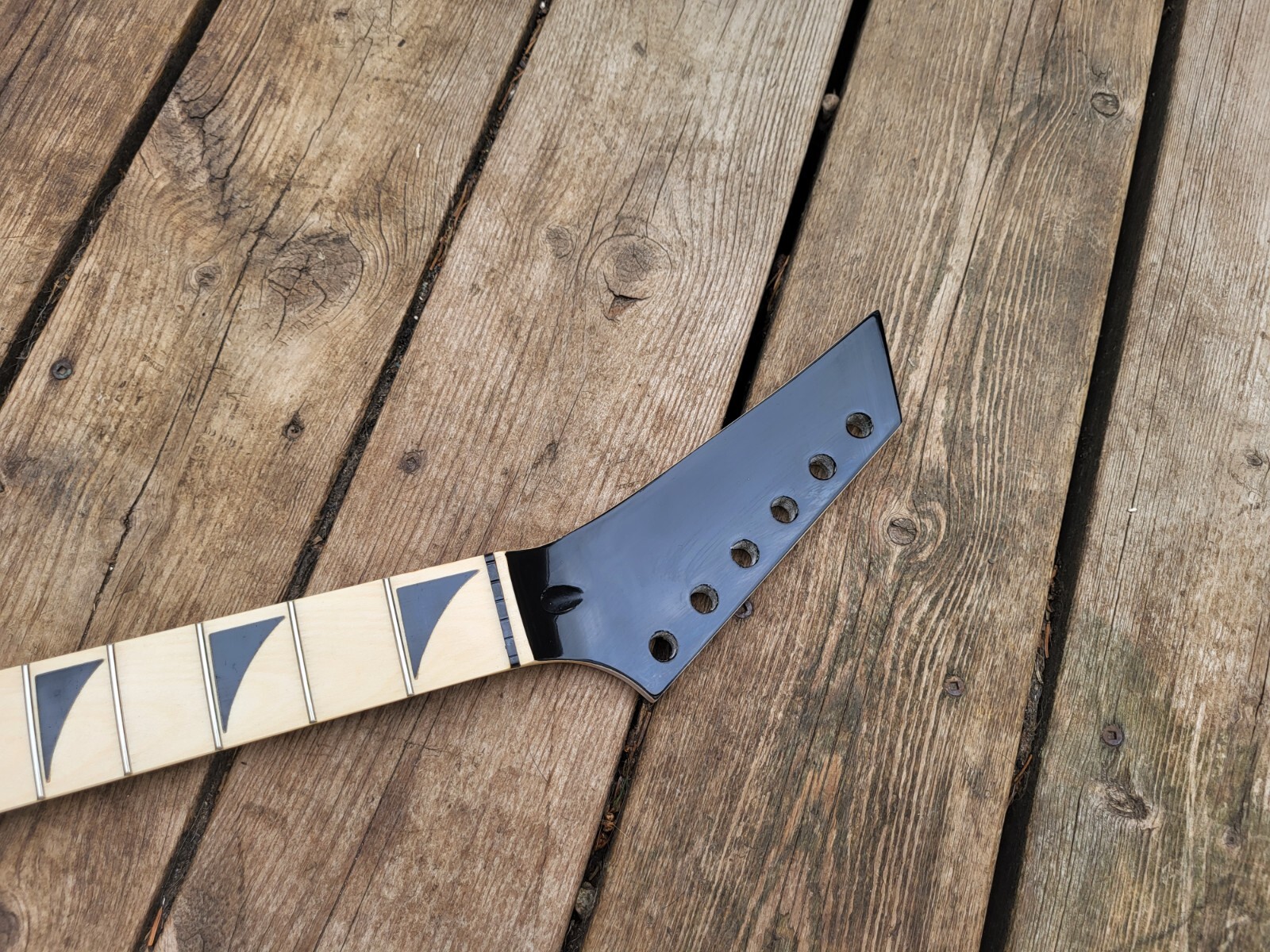 REVERSE HEAD 22 FRET SHARKFIN SHRED GUITAR NECK DIY PROJECT | eBay