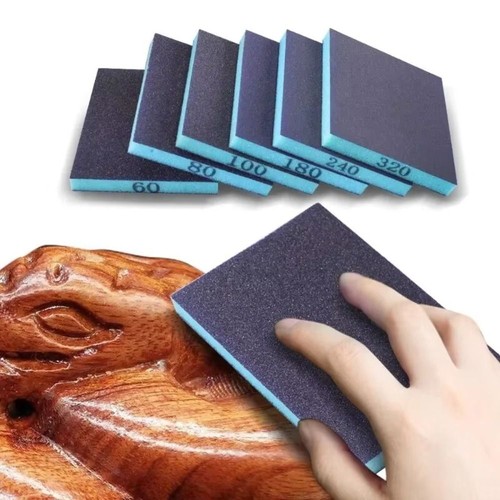 6PCS 60-320 Grit Sponge Sanding Block Washable Sponges Sandpaper | eBay