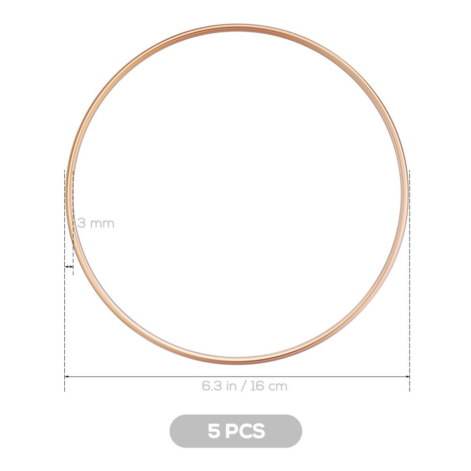 5 Pcs Simple Dreamcatcher Round Golden Metal Ring for DIY Manual ...