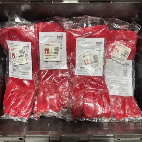 Click 200 PVC Gauntlet Red 14” Gloves PVCR14 Bundle x 25 Pairs | eBay UK