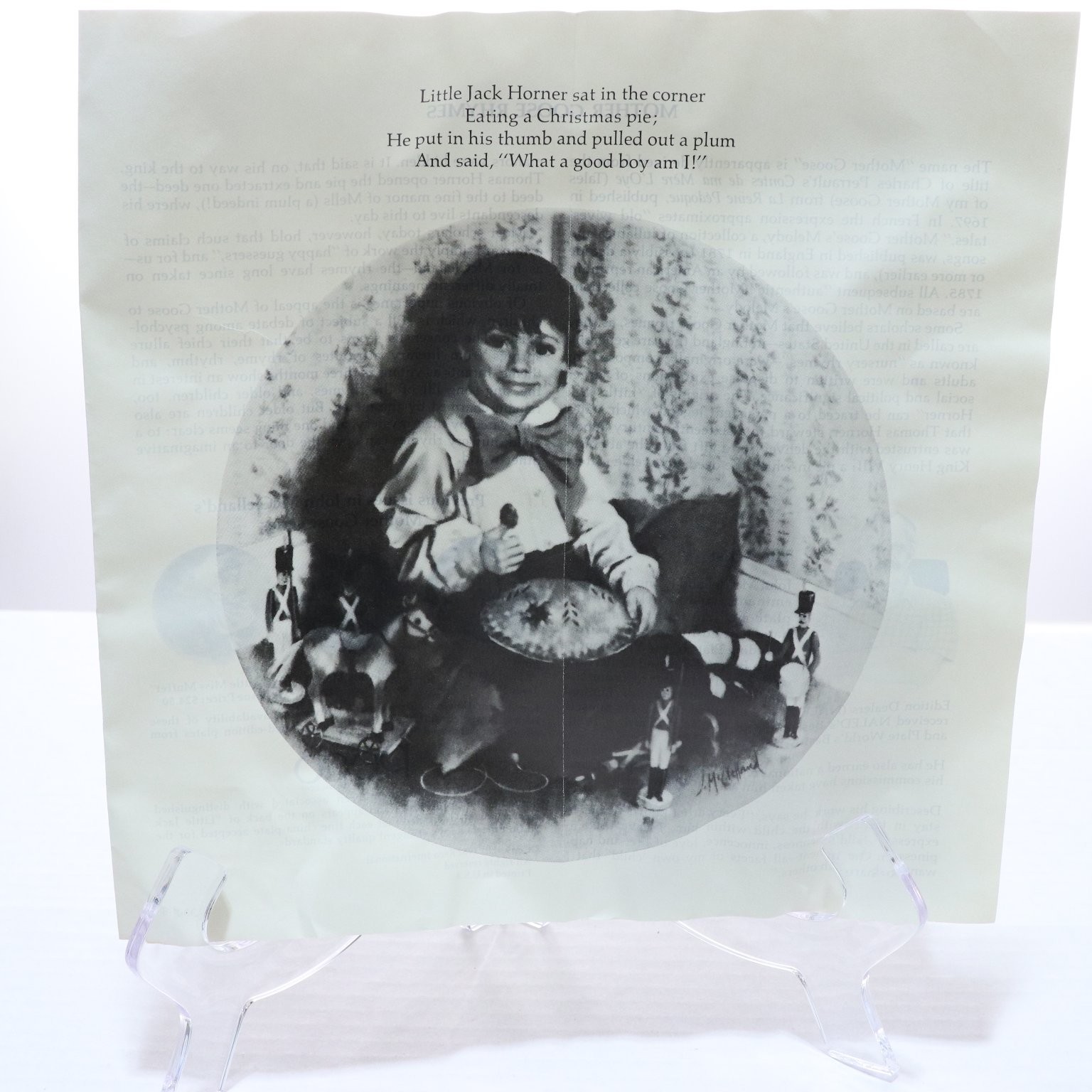 Reco Mother Goose Little Jack Horner Plate by John McClelland 8.5 in LE ...