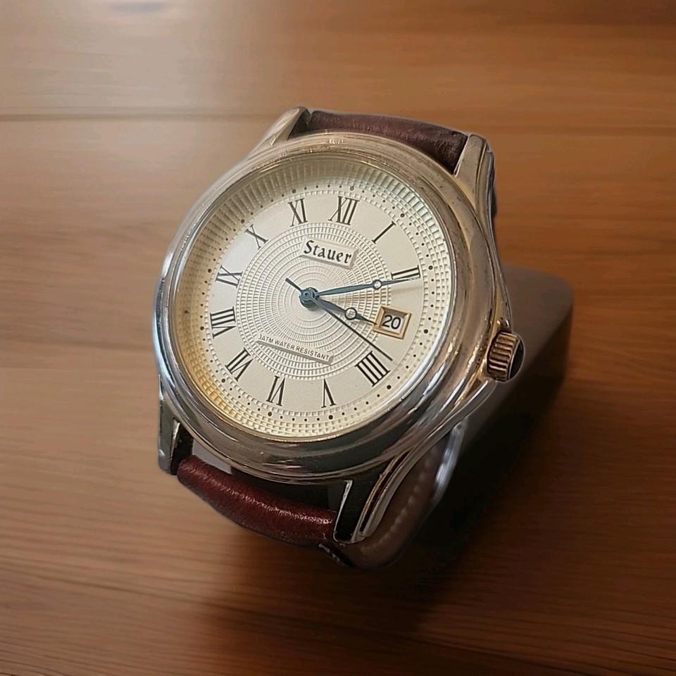 Vintage STAUER Metropolitan Gold Tone Men's Watch 3ATM Japan 17961 ...