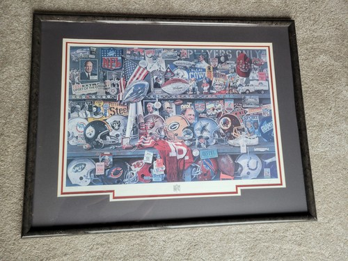 🌟 MERV CORNING "PROFESSIONAL FOOTBALL NFL TRADITION" ART PRINT SIGNED ...