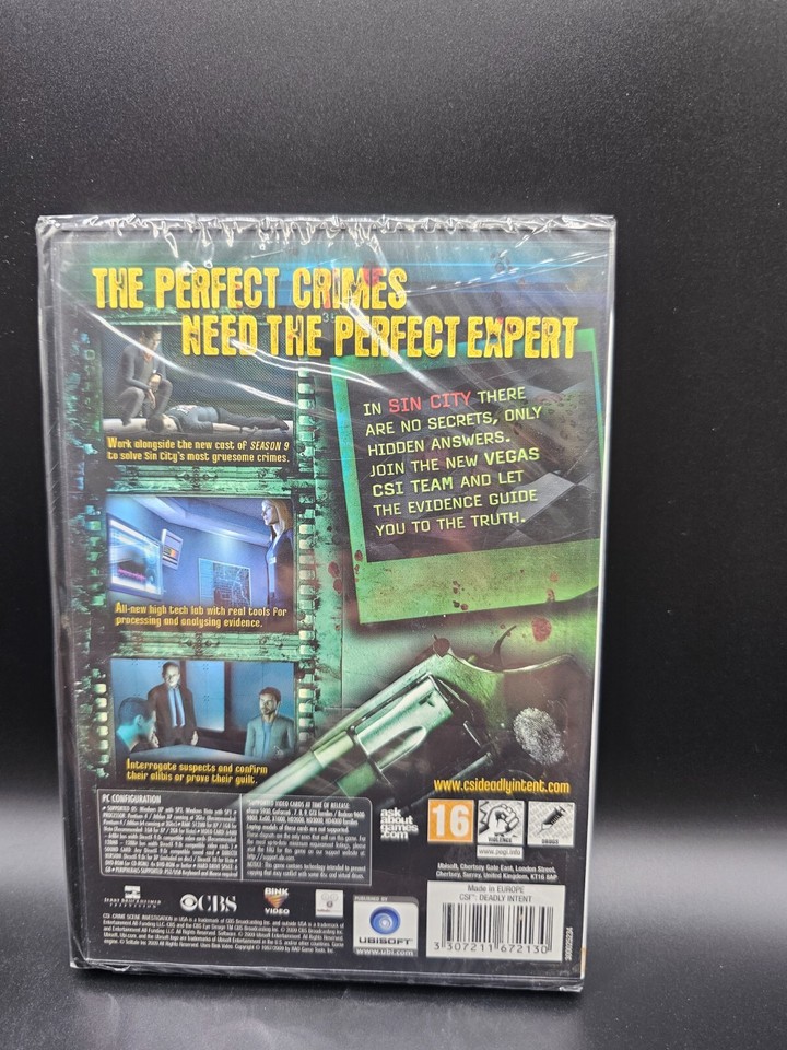 CSI Crime Scene Investigation Deadly Intent PC NEW Sealed UK Version | eBay