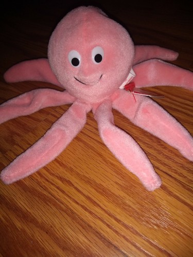 Rare TY Beanie Baby INKY The Pink Octopus 1994 RETIRED PVC Pellets ...