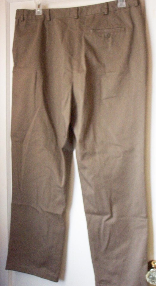 LL Bean Khaki Tan Slacks Pants Cotton Classic Fit Straight Leg 18 XL | eBay