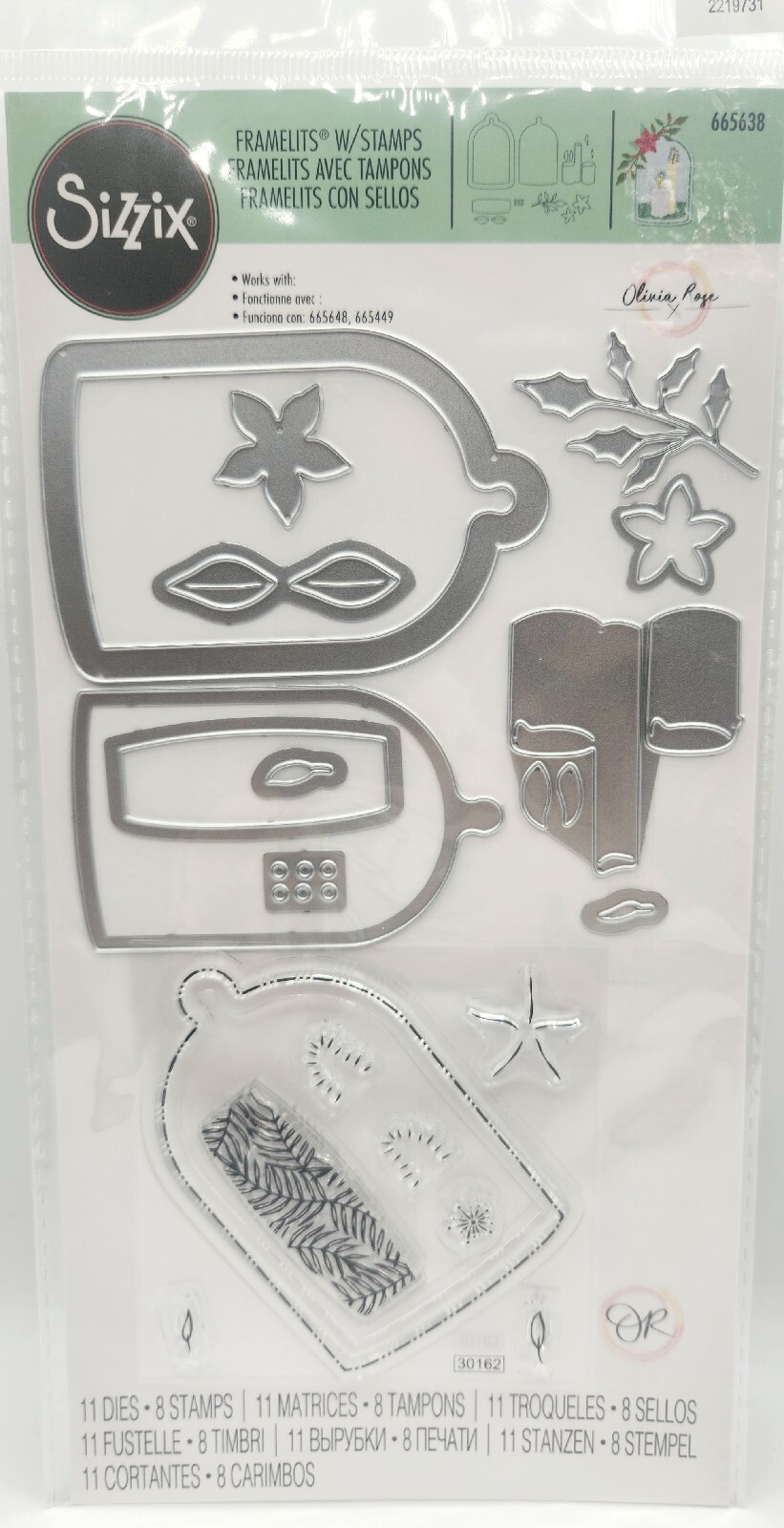 Sizzix Die Cutting Framelits with Stamps CANDLE JAR 665638 Plants ...