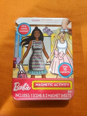 Barbie - Magnetic Activity Tin Case - 1 Scene & Over 15 Magnets | eBay