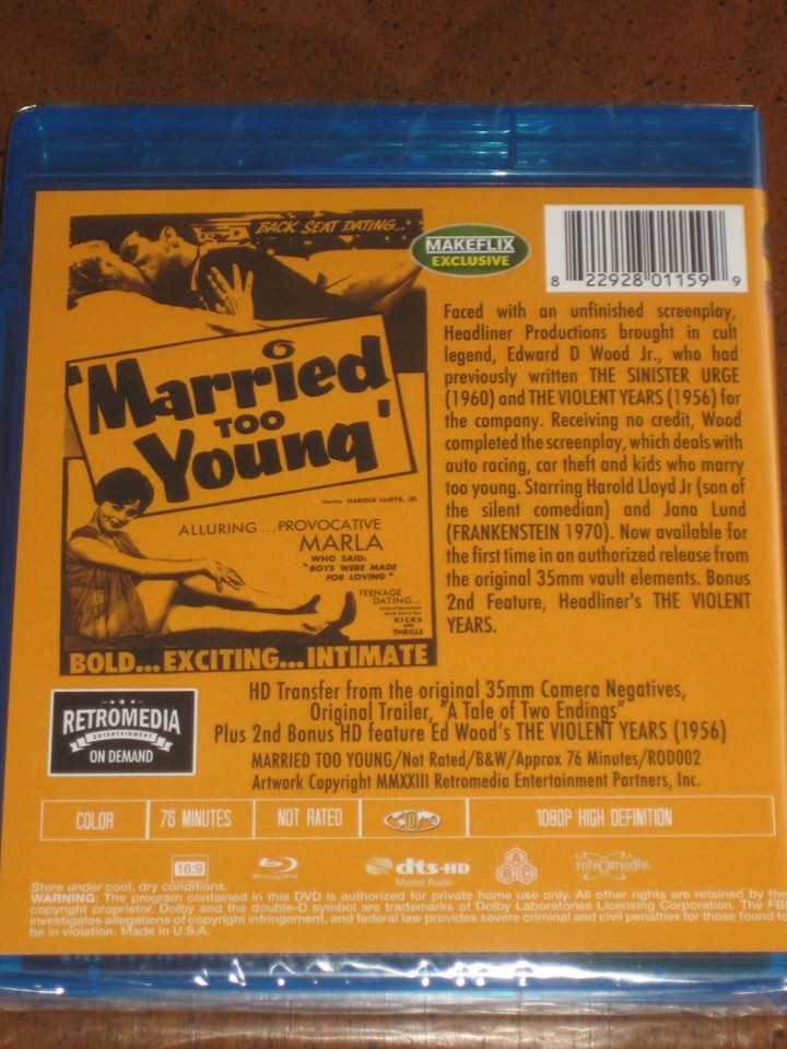 MARRIED TOO YOUNG: Ed Wood Double Feature (1962) (MOD Blu-Ray ...