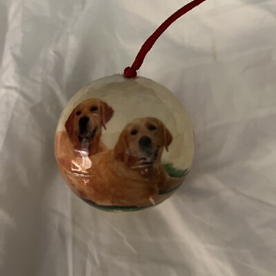 Vtg Golden Lab Dog Paper Mache Ornament Pet Christmas Decor | eBay