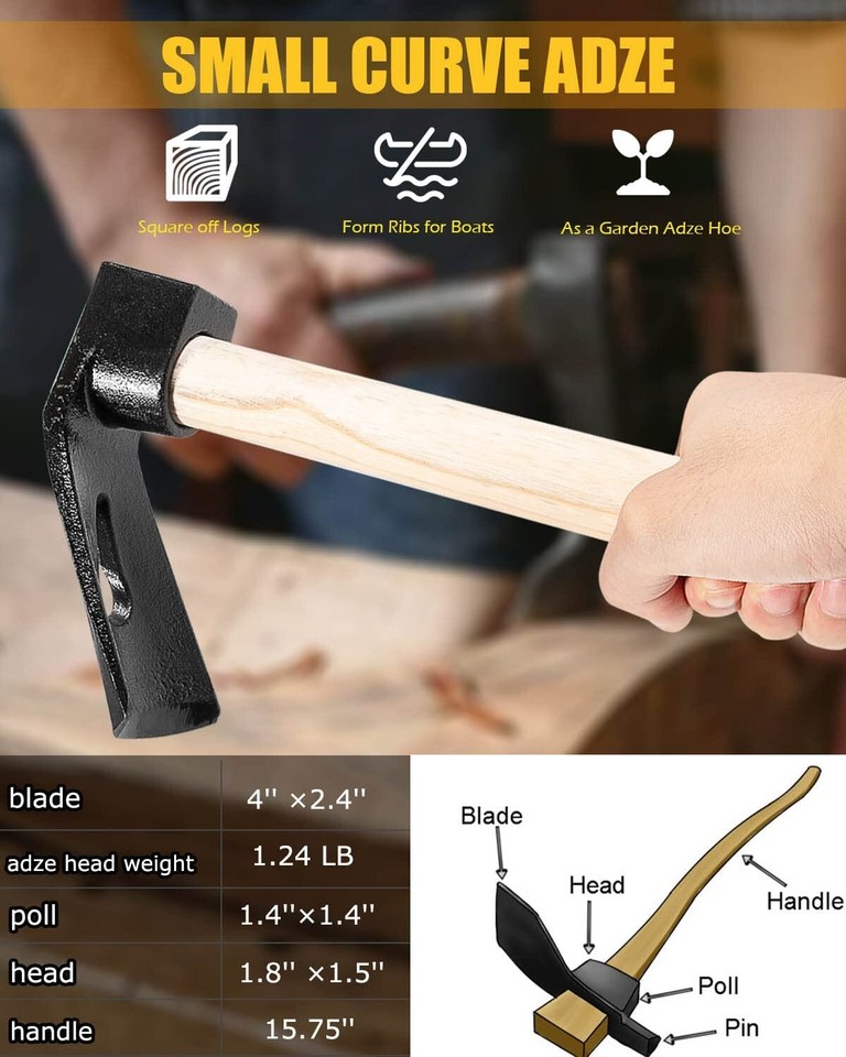 Straight Adze, Big Curve Adze, Small Curve Adze -Adze Woodworking Tool ...