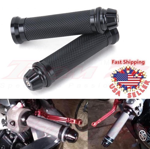 Black MOTORCYCLE 7/8" HAND GRIPS HANDLE BAR GEL FOR DUCATI YAMAHA YZF ...