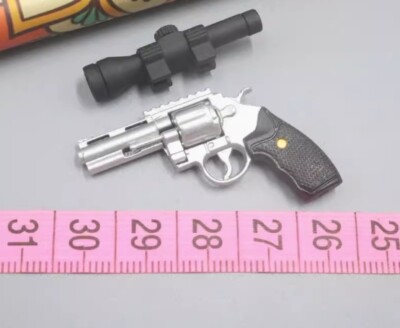 W046 1/6 Silver Magnum Revolver Pistol Model for 12'' Male Soldier HK ...