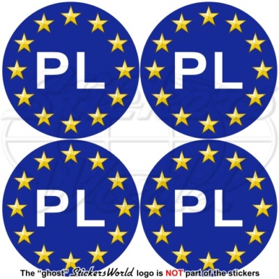 EUROPÄISCHE UNION-POLEN PL-EU Roundels, 50mm Vinyl Aufkleber x4 | eBay