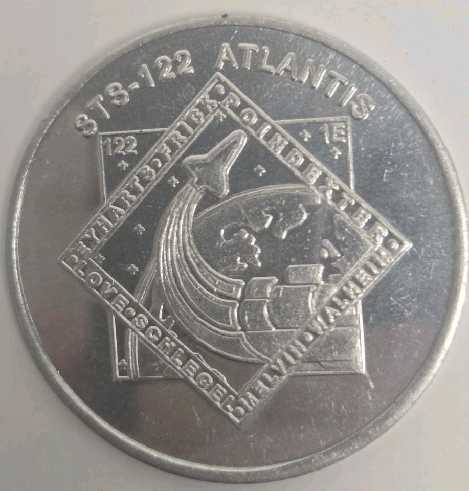 NASA Space Shuttle Atlantis STS-122 Commemorative Coin Medal | eBay UK
