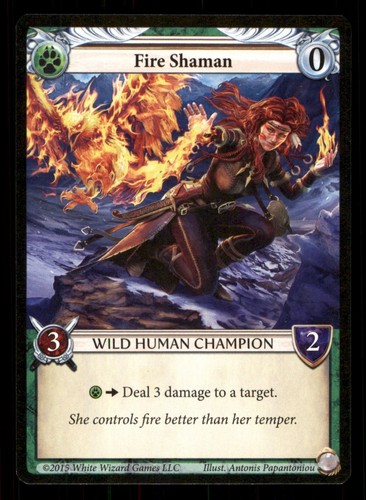 Fire Shaman Wild Human Champion Epic White Wizard Games Trading Card ...