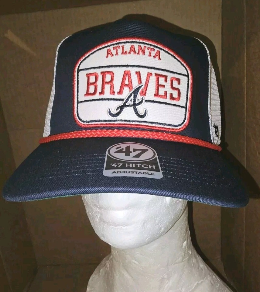 Atlanta Braves Baseball CAP ‘47 Brand Hat Cap Hitch Mesh Snapback White ...