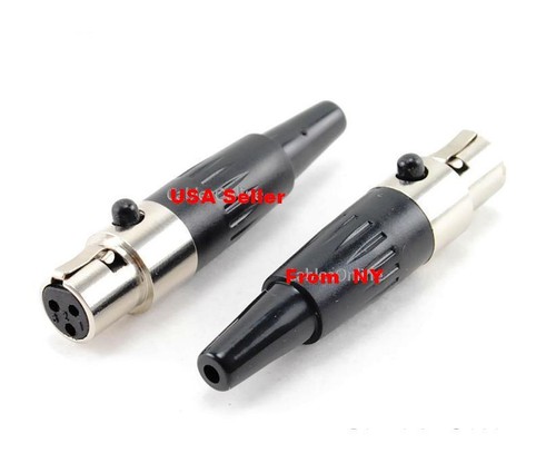 2 PK Mini XLR TA3F 3Pin Female Audio Connector Microphone Cable Socket ...