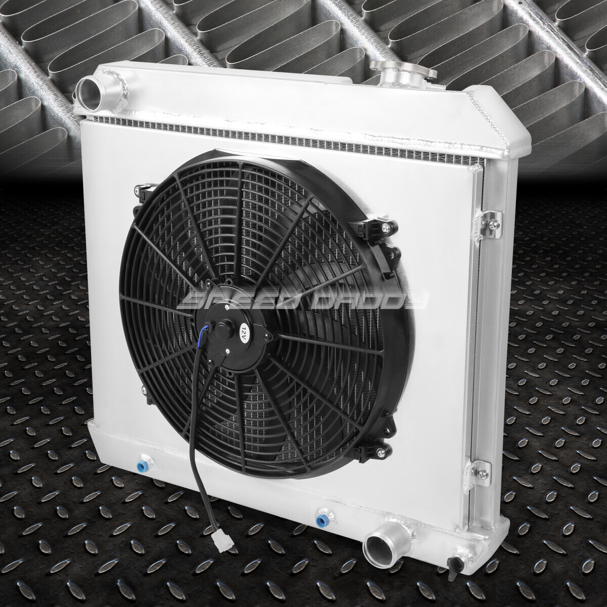 3-Row Aluminum Core Racing Radiator+Fan Shroud Kit for 63-66 Chevy C/K ...