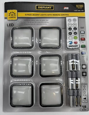 Defiant 6-Pack LED Accent Lights with Remote Control 4 Colors, Timer ...