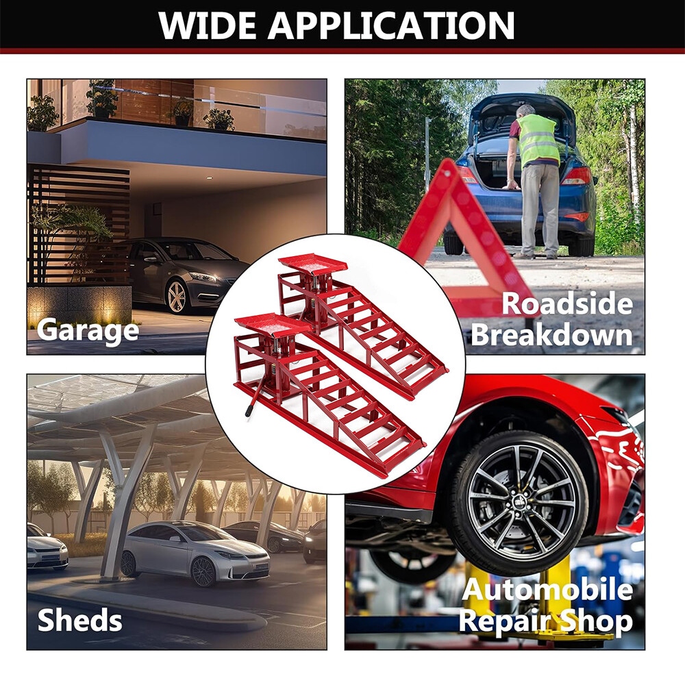 Hydraulic Car Ramps 2x Heavy Duty Garage Van Lift Jack Ramp Height ...