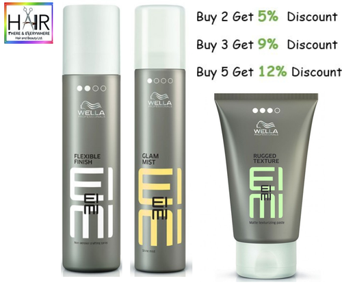 Wella Eimi Flexible,Glam Mist & Rugged Texture Hair Shine Paste & Spray ...