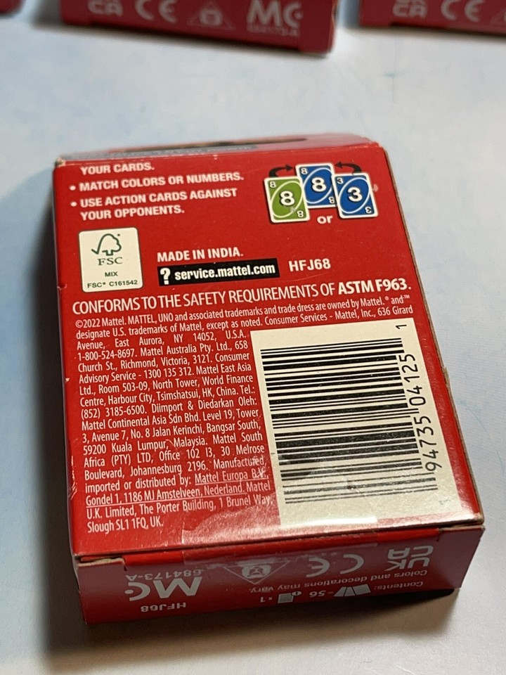 11 PACK BULK UNO Go Mini Card Game Mini Travel Pocket Sized Mattel ...