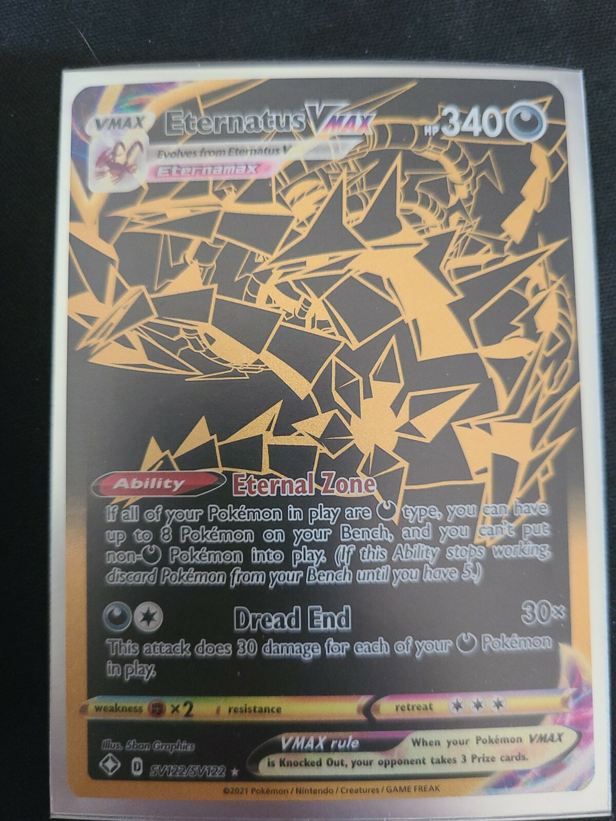 ETERNATUS VMAX SV122/SV122 SHINING FATES! Pokemon ULTRA RARE GOLD CARD ...