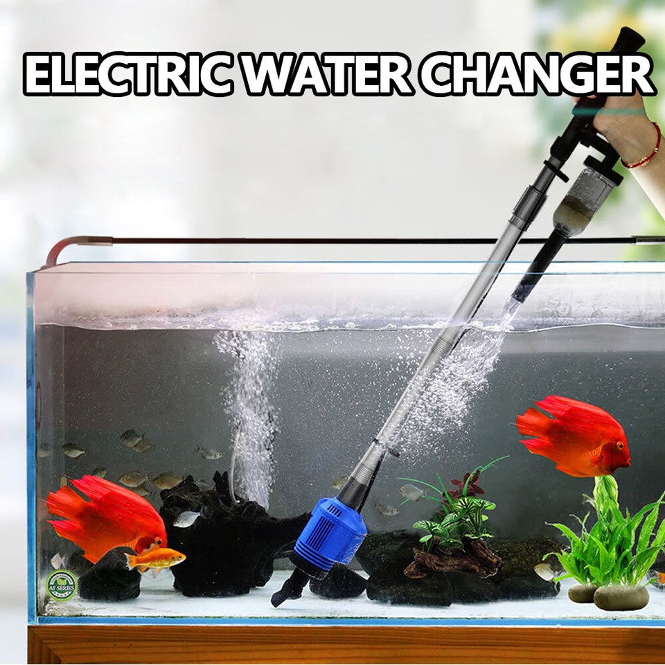 Fish Tank Cleaner Electric Siphon Vacuum Aquarium Clean Pump Water ...