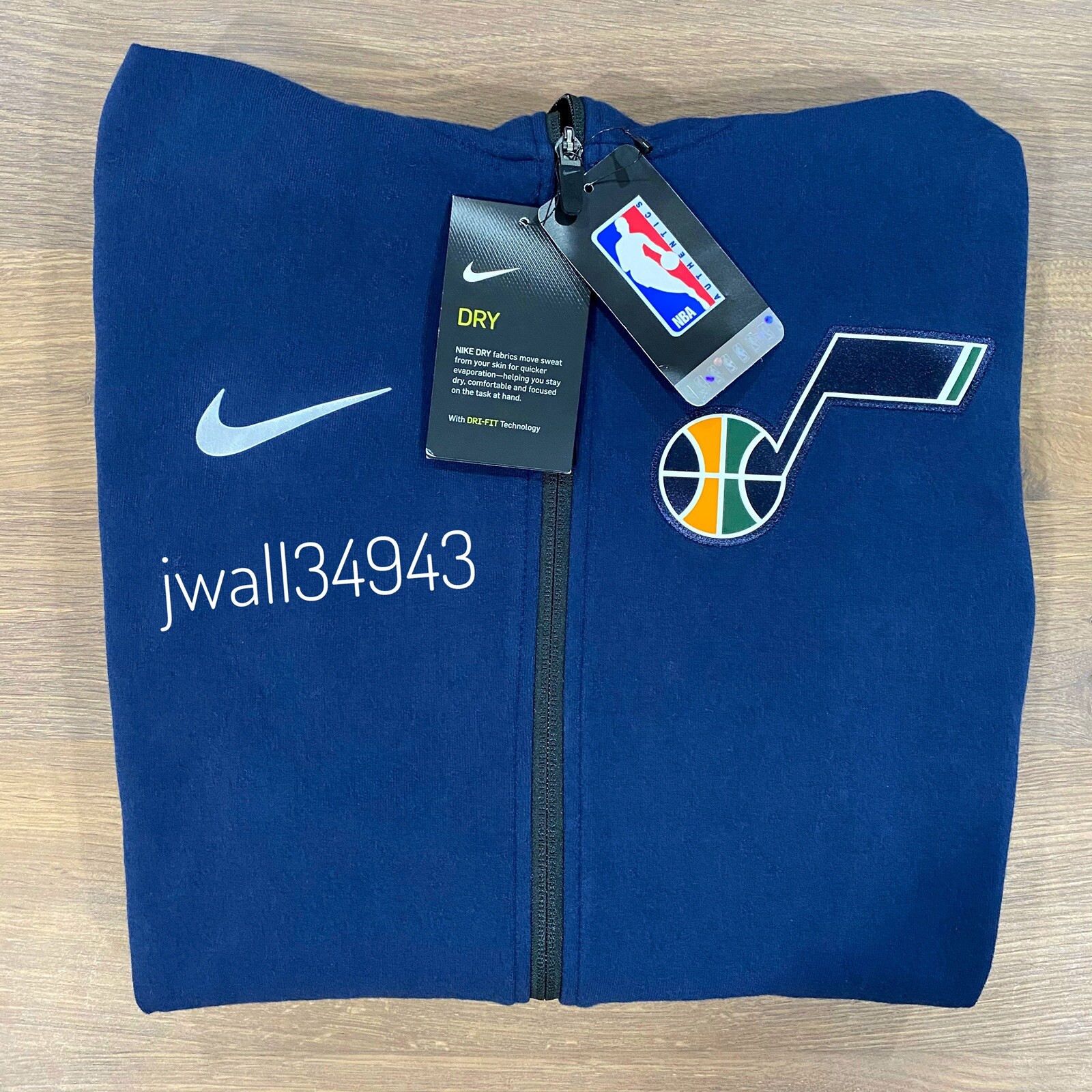 Authentic Nike Utah Jazz Men’s Dri-FIT NBA Full-Zip Showtime Hoodie ...