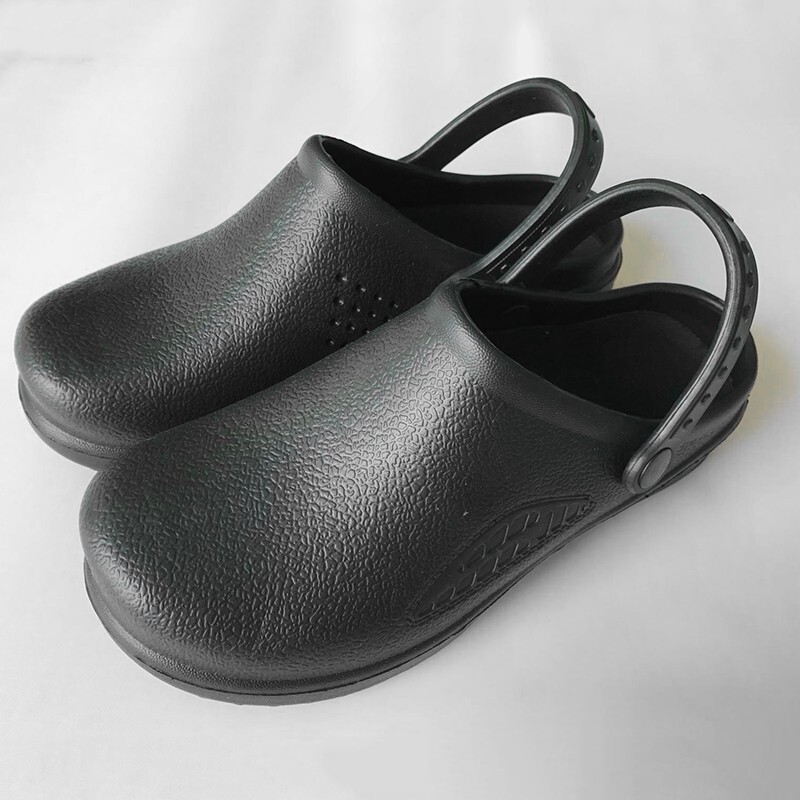Kitchen Sandals with Antislip Design Black Chef Shoes for Women and Men ...