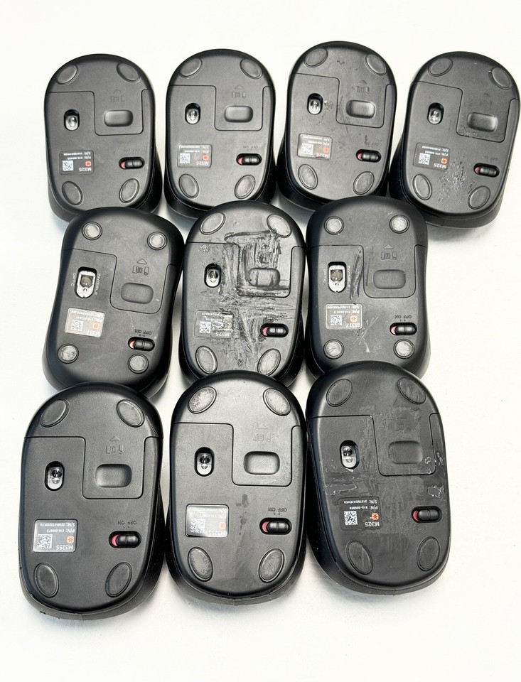 Lot of 10 Logitech M325 Black Wireless USB Optical Mouse w/ USB ...