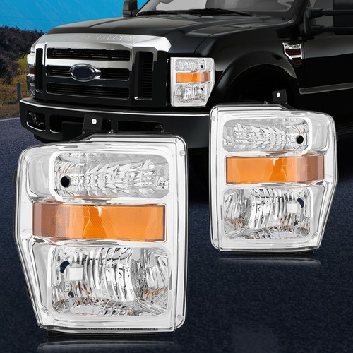 For 2008-2010 Ford F250 F350 F450 Chrome Headlight Headlamp Assembly ...