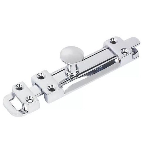 HEAVY DUTY CHROME DOOR BOLT 100mm/4" With Screws | eBay UK