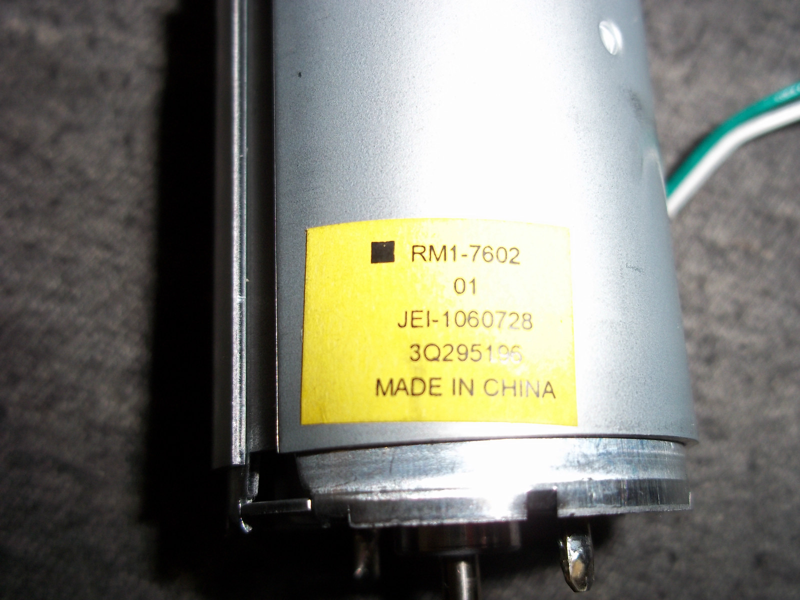HP laserjet pro p1102w Motor # RM1-7602 assbly # RL1-2591-000CN repair ...