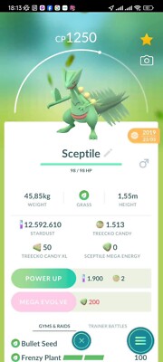 Pokemon Trade Go -- Sceptile ( Treecko Evolution ) | eBay