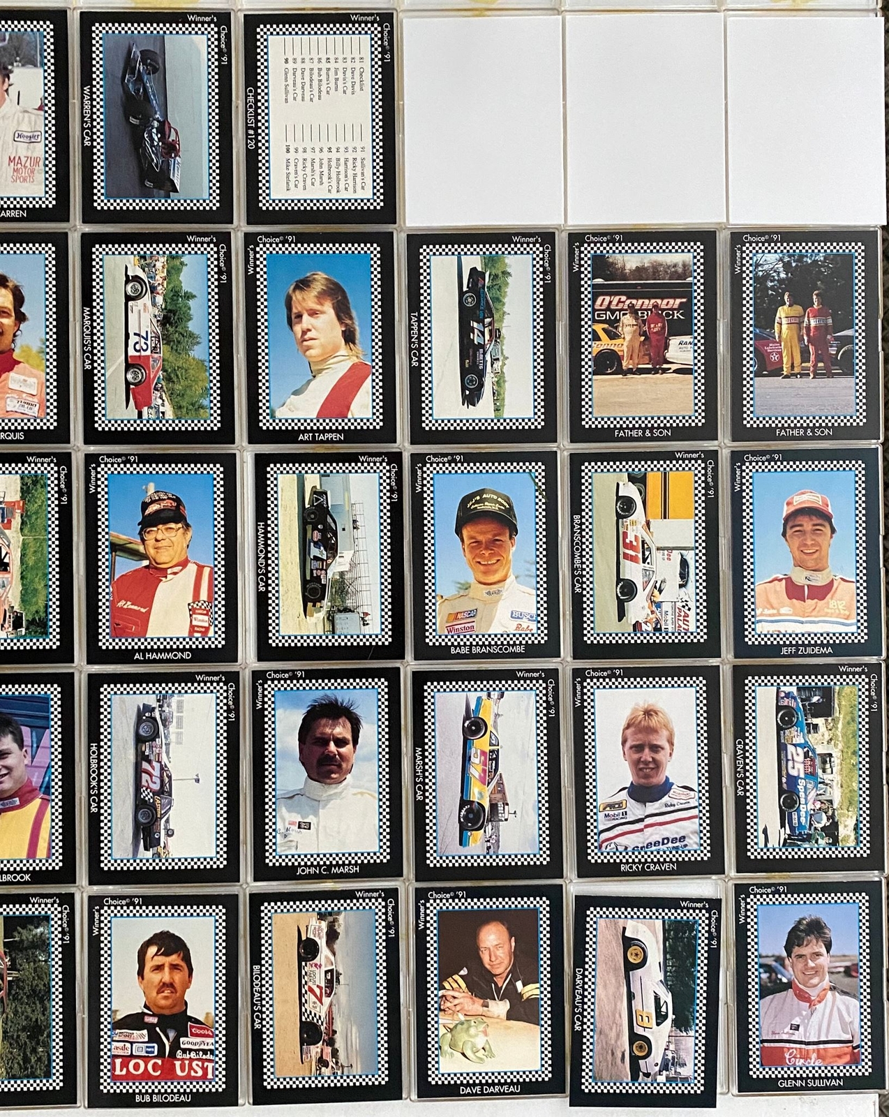 1991 Winner's Choice 1st Edition Racing Factory Trading Card Set 120 ...