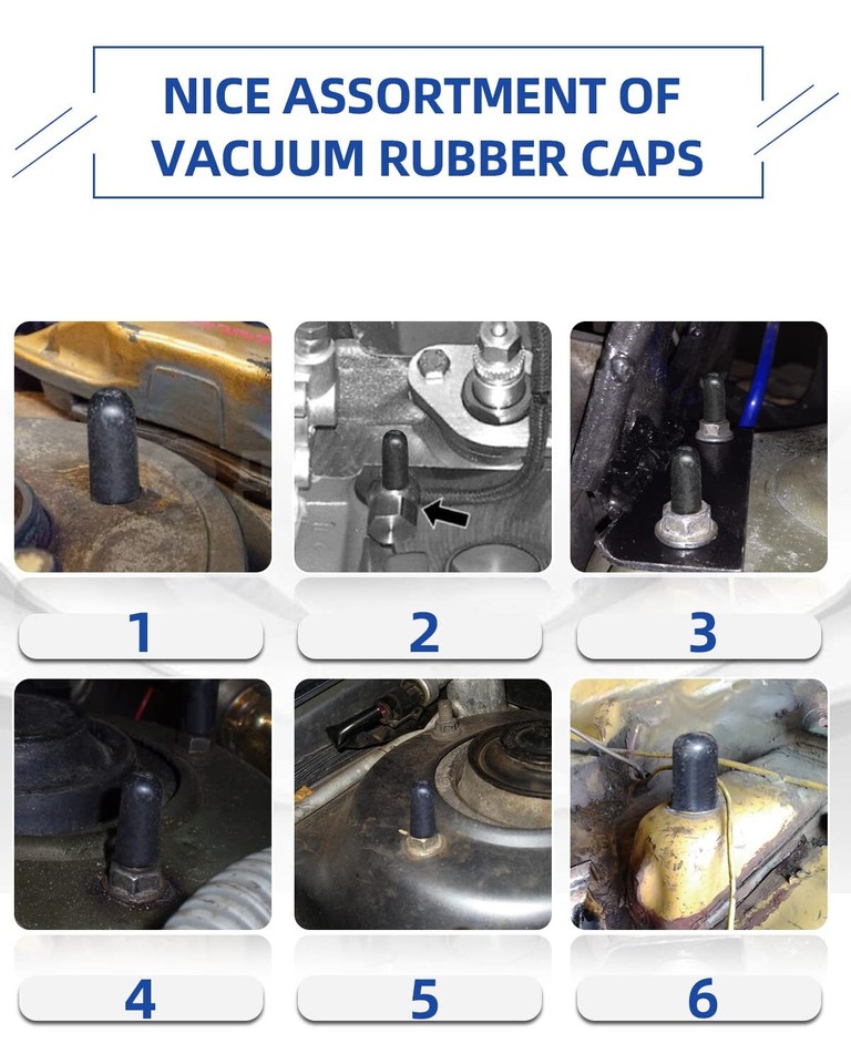 Rubber Vacuum Caps Plug Kit 63 PCS Assorted Vacuum Plugs Hose End Caps ...