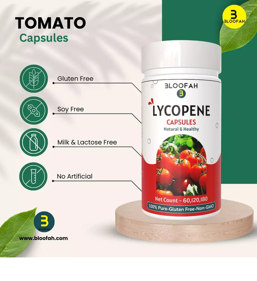 Bloofah Tomato Fruit Capsules (Lycopene) 500mg - 120 Count | Natural ...