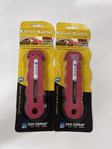 2 Packs (3 in each) 6 Total San Jamar KK403 Red 5" Klever Kutter Box ...