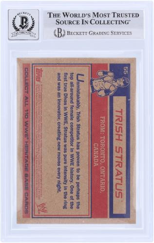 Trish Stratus WWE Signed 2012 Topps Hertiage #55 Beckett Fanatics 10 ...