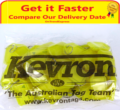 50 x Kevron YELLOW ID Key Tags Plastic Click Tags 56 x 30mm | eBay ...