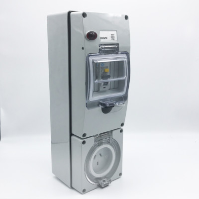 3 pin 10A RCD Protected Combination Outlet 4 Pole IP66 Switchboard ...