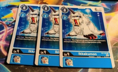 x3 Digimon IKKAKUMON EX1-016 Blue Common Card TCG | eBay