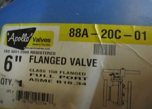 Apollo 88A-20C-01 6" CARBON STEEL FULL PORT FLANGED BALL VALVE for sale ...